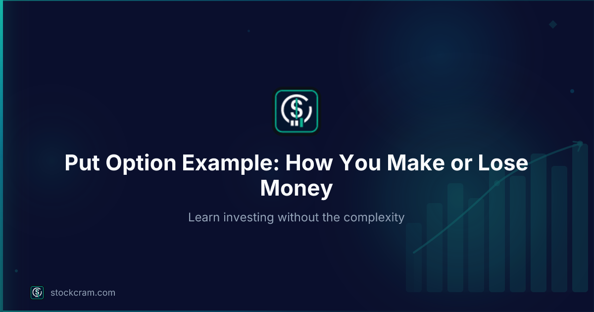 Put Option Example with Real Numbers | StockCram
